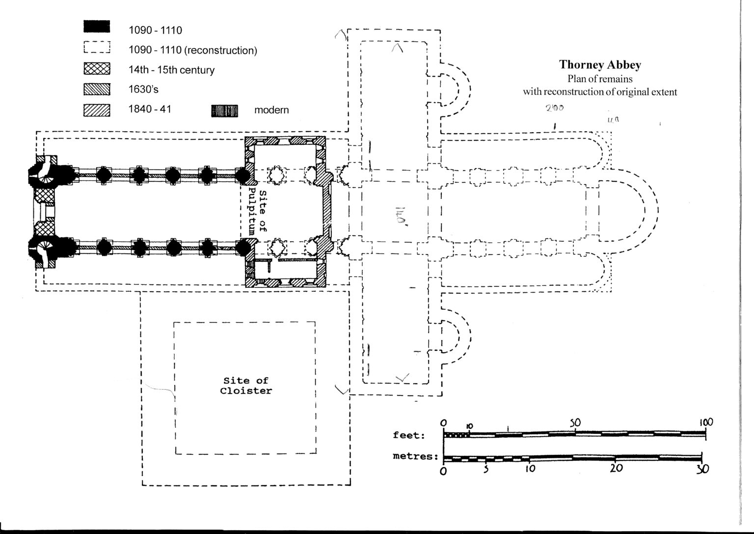 The Abbey Layout according to Dickinson Ramsey Abbey An Archaeological ...